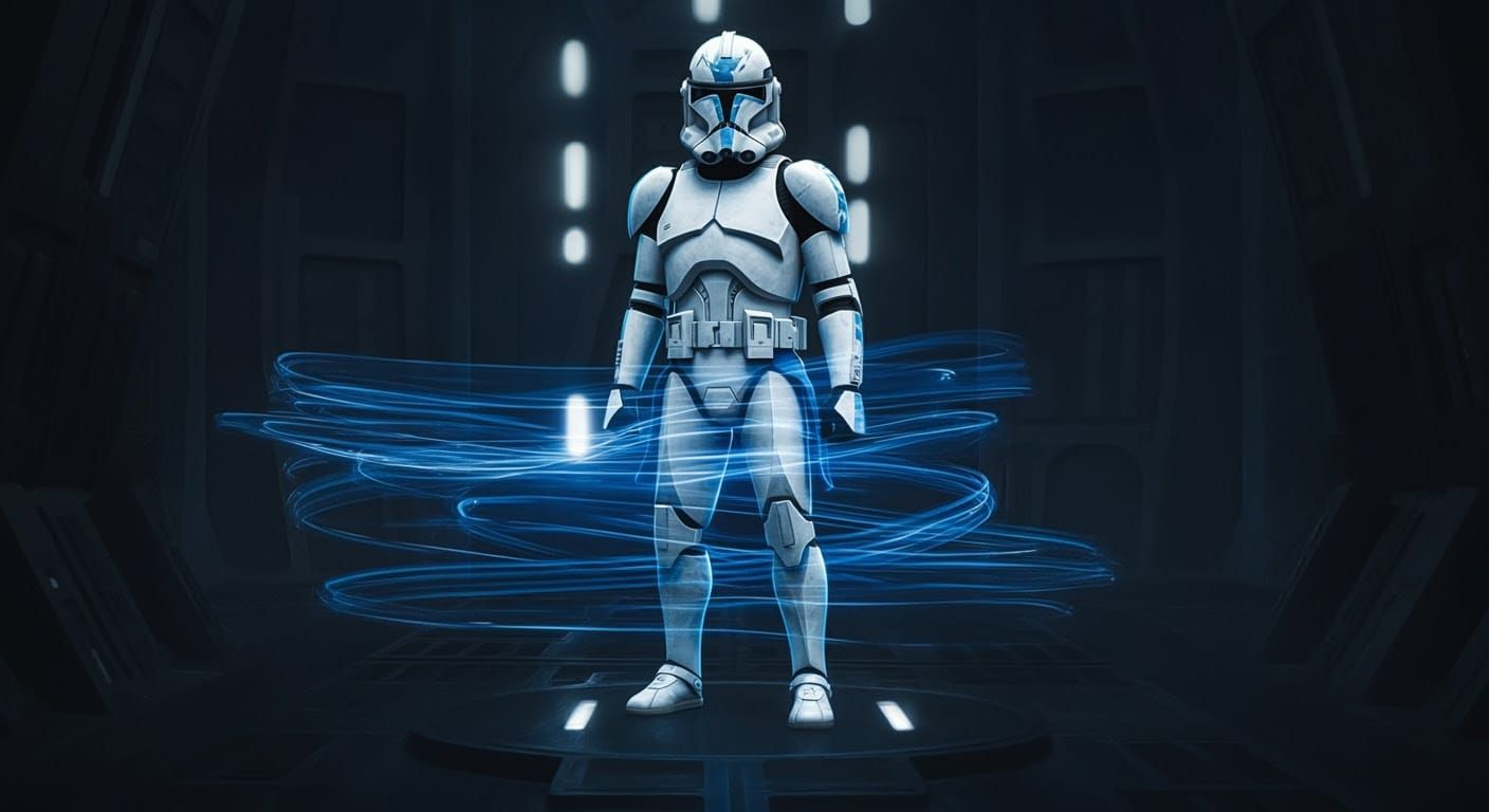 Energy Swirling Around The Trooper - Shimmering Light Clone ...