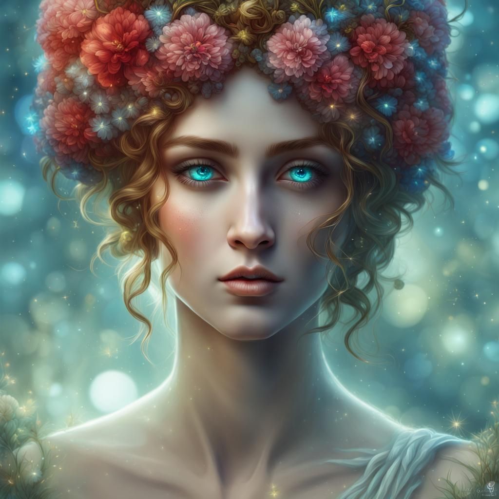 Greek God of flowers Chloris , - AI Generated Artwork - NightCafe Creator