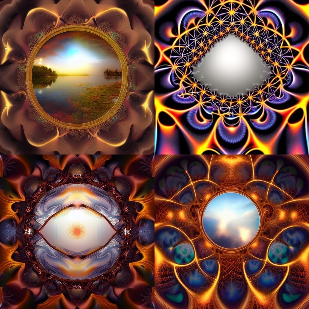 Fractal reflections infinite tao lake with heaven on a gentle wind - AI ...