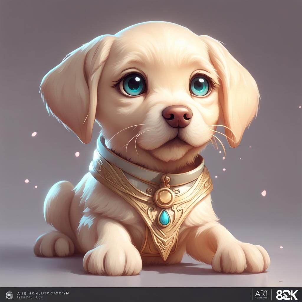 Cute Chibi Cream Labrador Puppy - AI Generated Artwork - NightCafe Creator