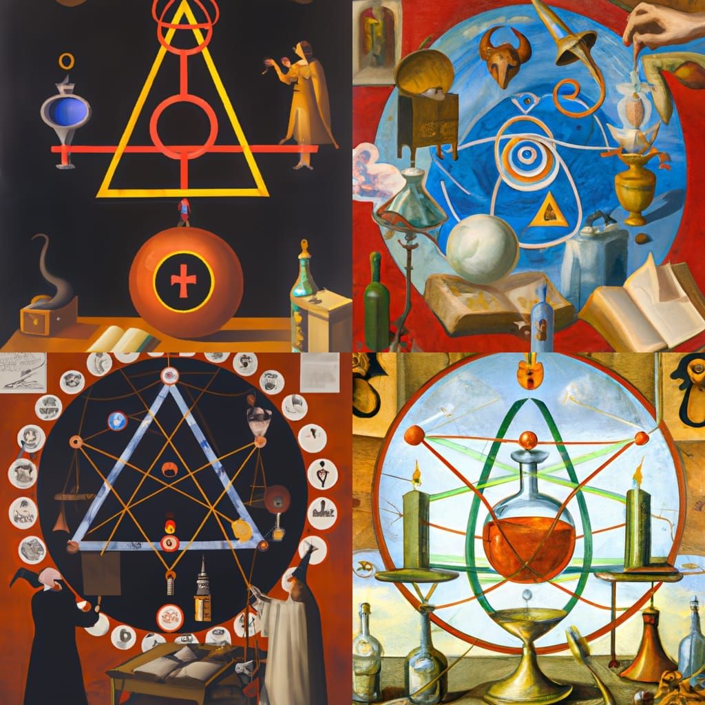 Rosicrucian alchemical illustration, 1600s, color, occult symbolism ...