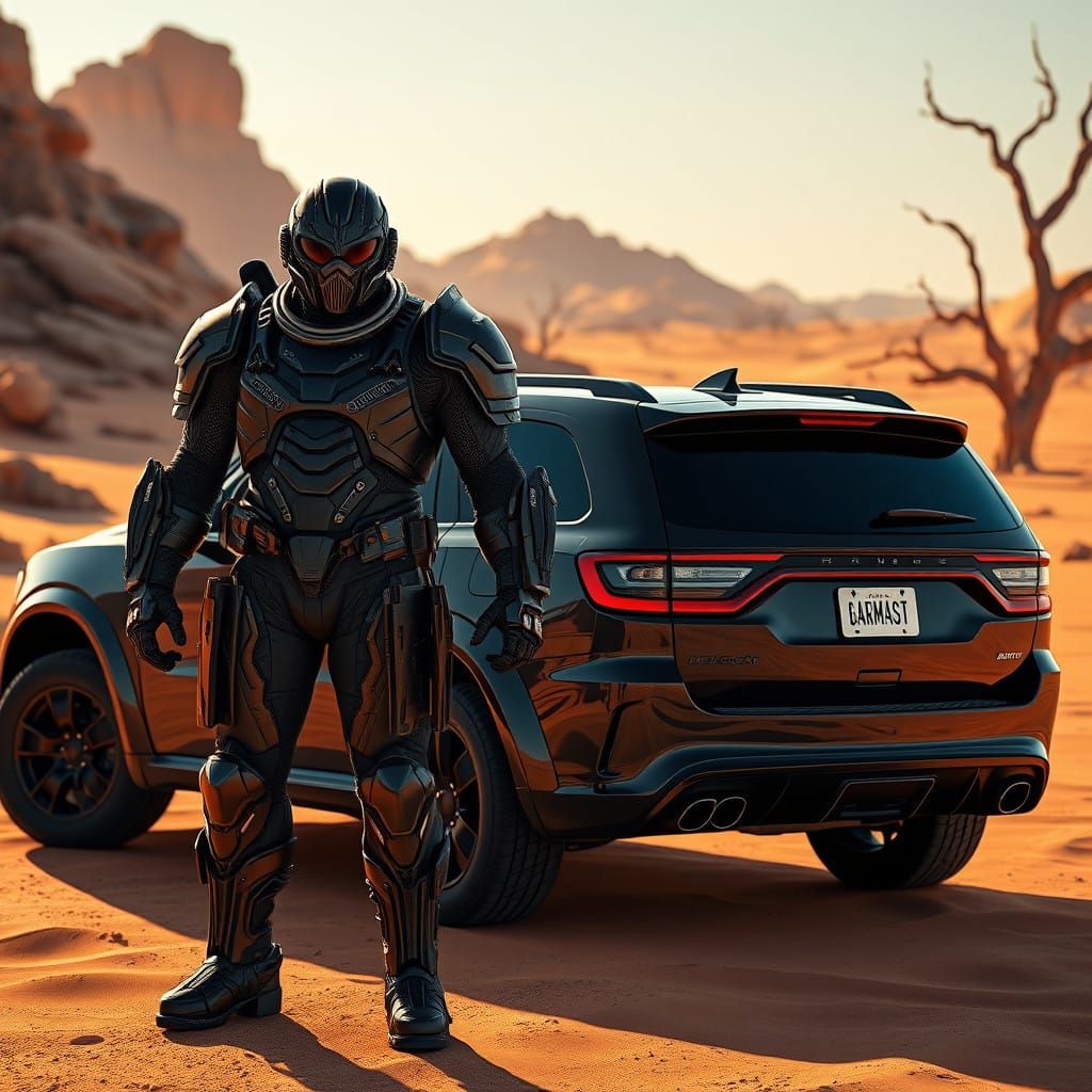 Fantasy Concept Art: Taskmaster in Desert Landscap... - AI Art