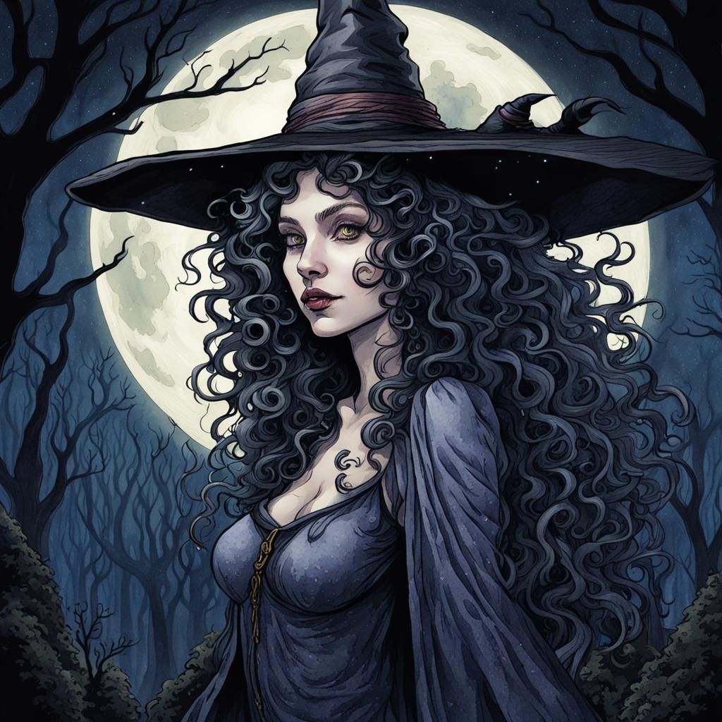Moonlit witch - AI Generated Artwork - NightCafe Creator
