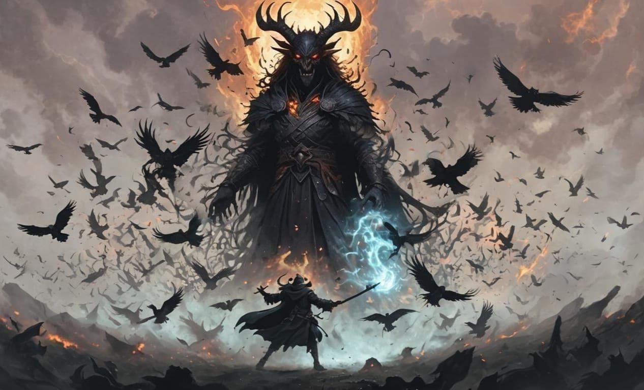 The Demon & The Crow - AI Generated Artwork - NightCafe Creator