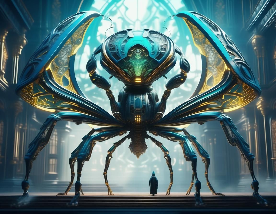 massive architectonic cyber mantis religiosa - AI Generated Artwork ...