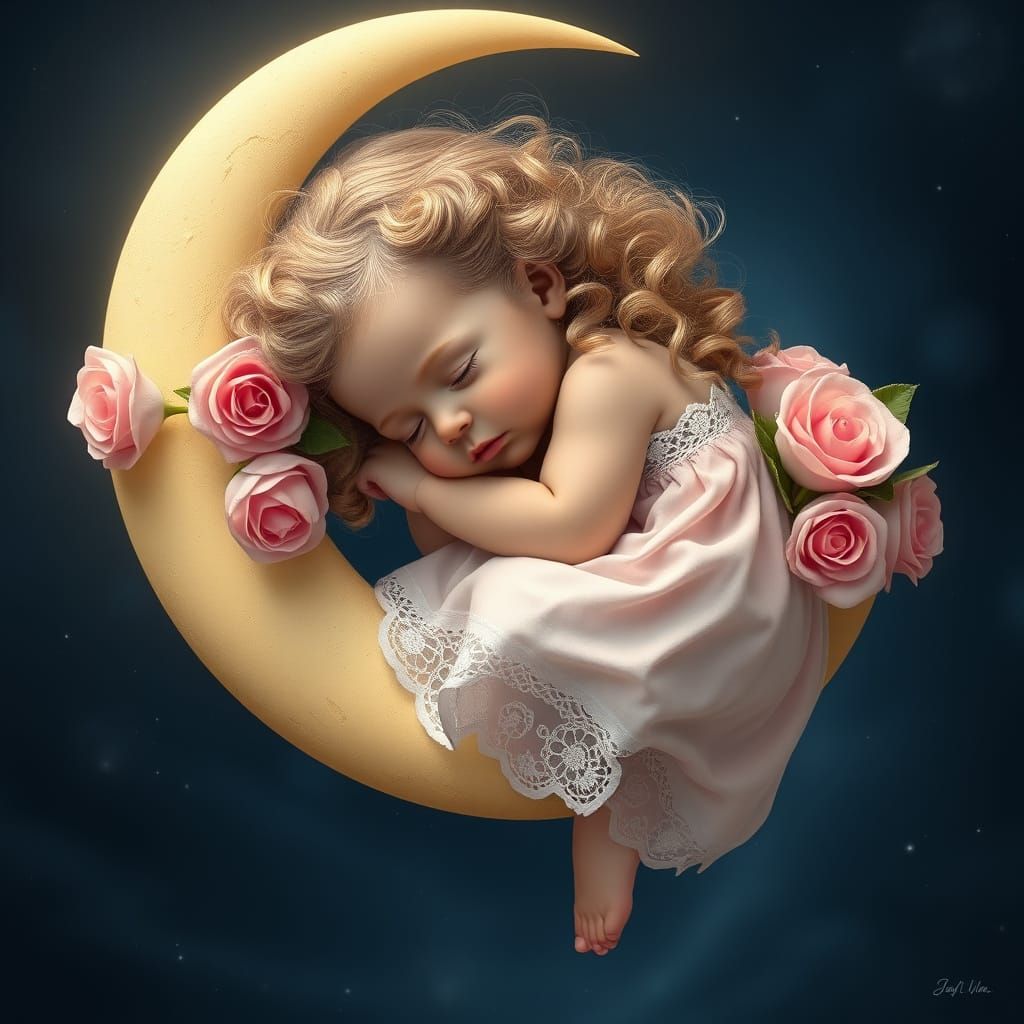 Baby Girl on a Crescent Moon - Baby Girl on a Crescent Moon