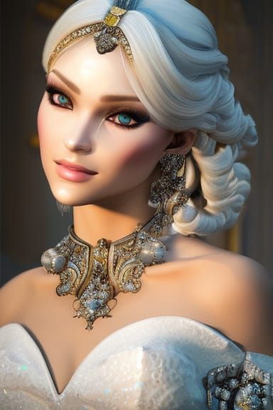 Marble-Haired Bride - AI Generated Artwork - NightCafe Creator