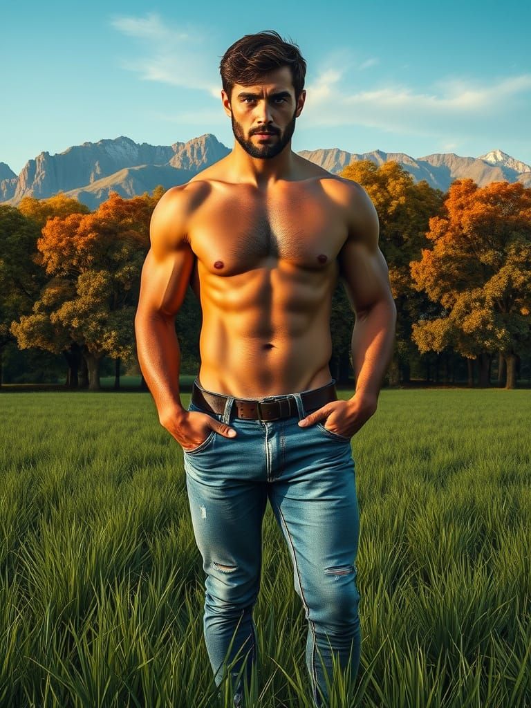 Feeling spring in the mountains - Chiseled Italian Adonis in...