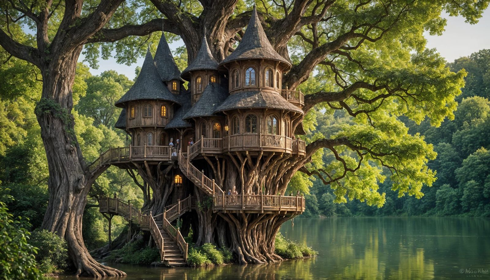 treehouse by the lake - Elven Oak Treehouse Castle by the Se...