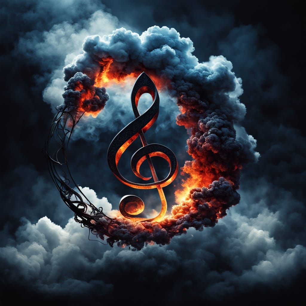 A majestic musical note adorned with a mesmerizing combination of ...