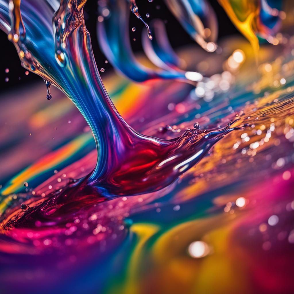 (Pouring, abstract art that is characterized by creating different ...