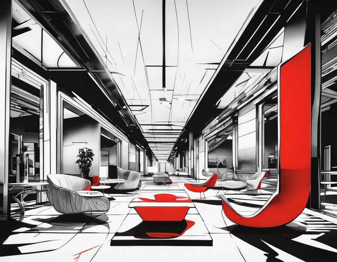 Monochrome and Striking Red - AI Generated Artwork - NightCafe Creator