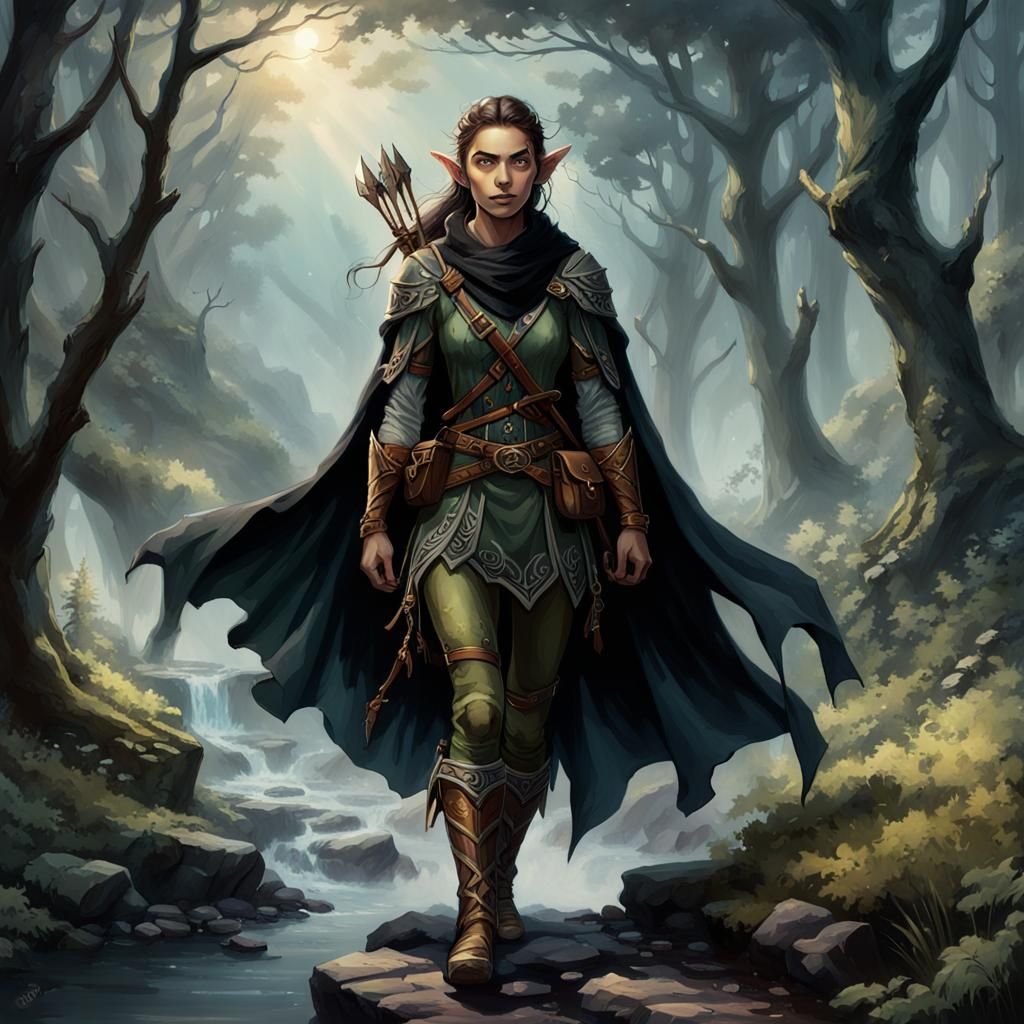 Dungeons and dragons style concept, female wood elf ranger - AI ...