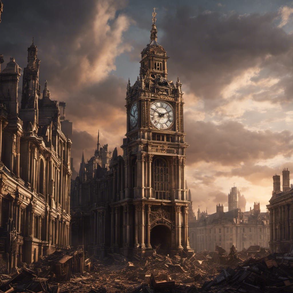 Apocalyptic London tower V4 - AI Generated Artwork - NightCafe Creator