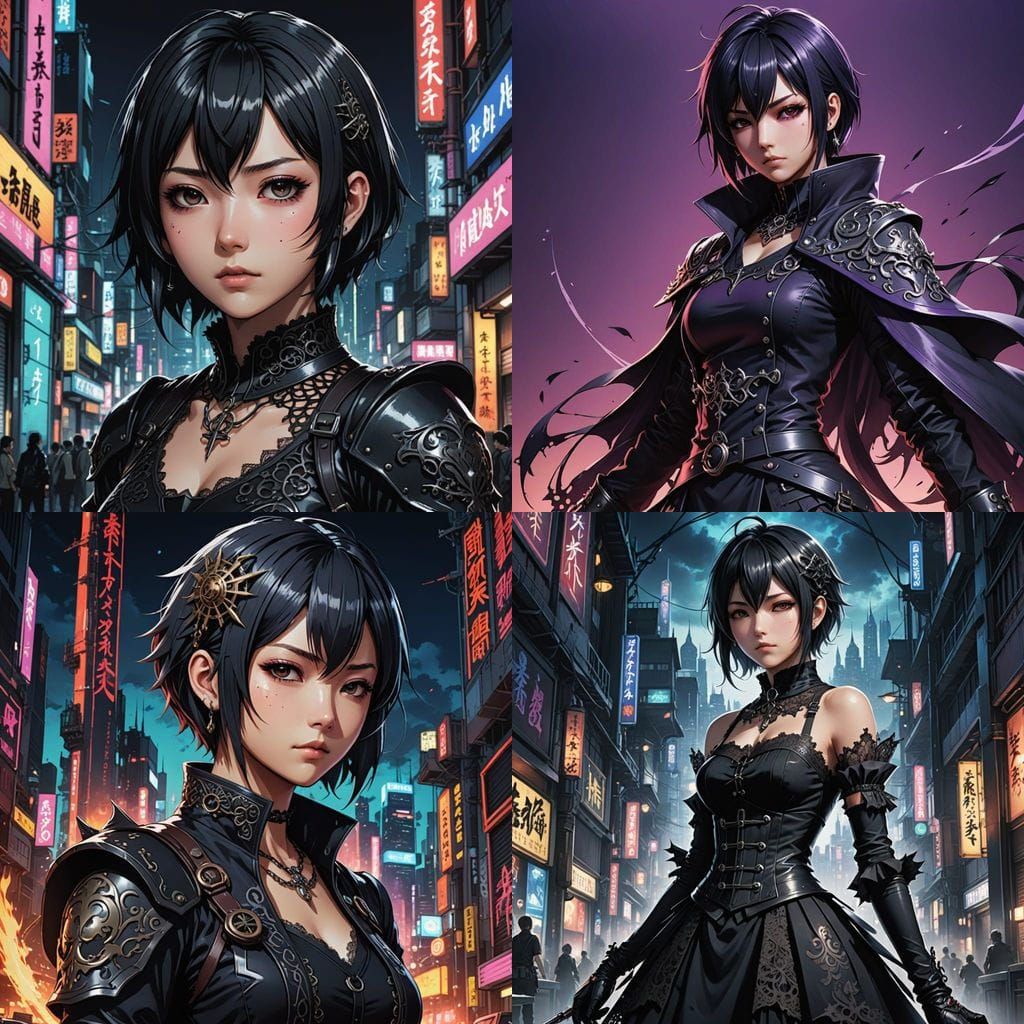 Gothic Final Fantasy Princess in Anime Style - AI Art