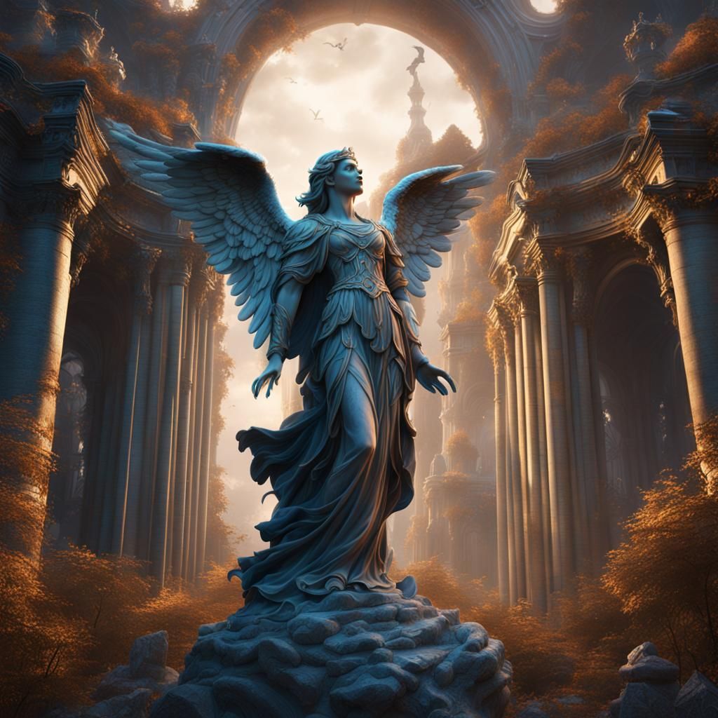 Statue of an ethereal angel - AI Generated Artwork - NightCafe Creator