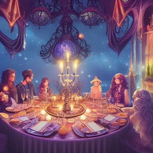 A Magical Dinner Party Ai Generated Artwork Nightcafe Creator