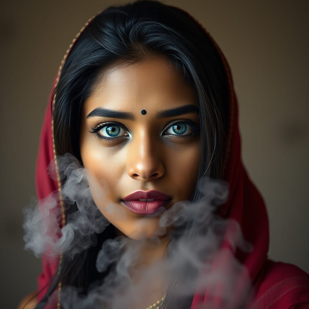 Indienne - Ethereal Indian Beauty in Hyperrealistic Style