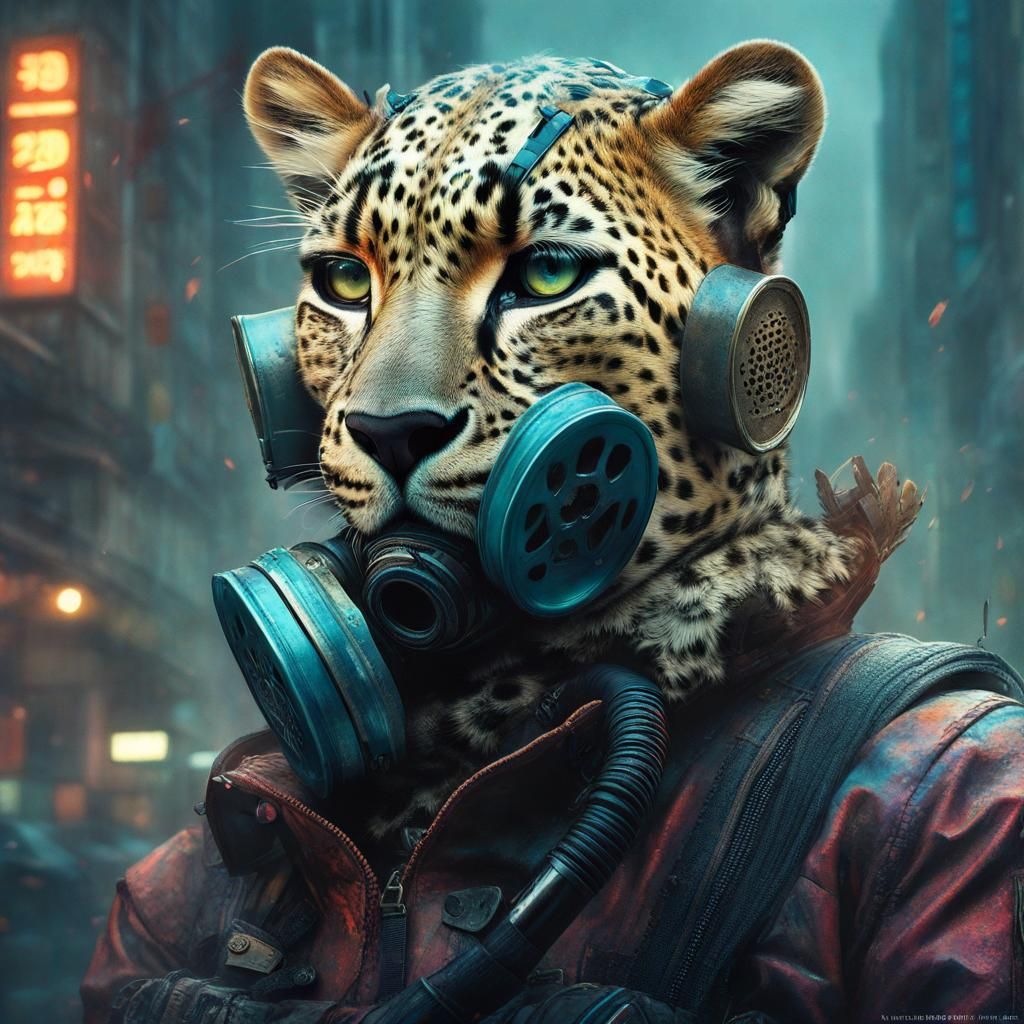 Cyber-Hazard Leopard #1 - AI Generated Artwork - NightCafe Creator