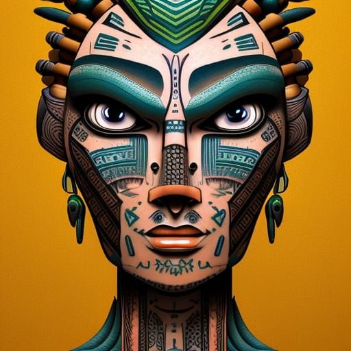 Tribal Techno Tattoo - male portraits - AI Generated Artwork ...