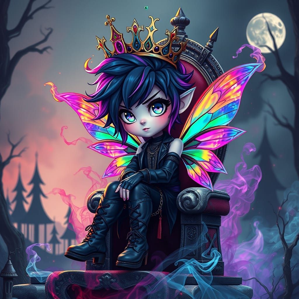 The Starlit Sylph - Cyberpunk Fairy Queen in Whimsical Encha...