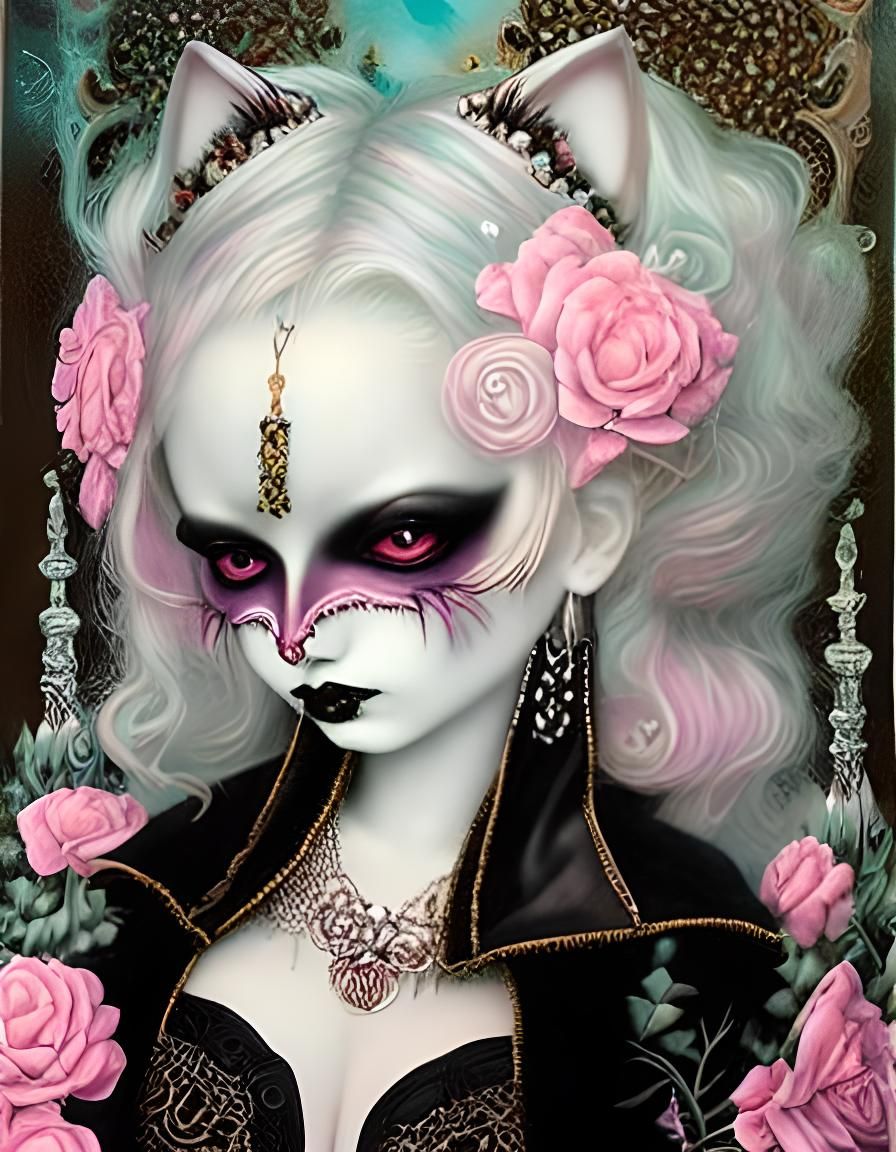 Goth kitty lady - AI Generated Artwork - NightCafe Creator
