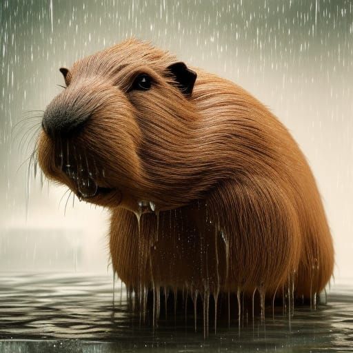 Wet Capybara 2 - AI Generated Artwork - NightCafe Creator