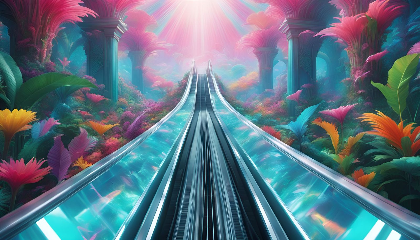 escalator to heaven - AI Generated Artwork - NightCafe Creator