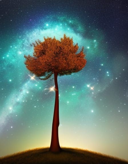 Galaxy Tree, a tree in middle of galaxy - AI Generated Artwork ...