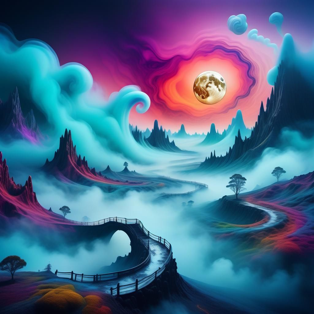Surreal moonscape - AI Generated Artwork - NightCafe Creator