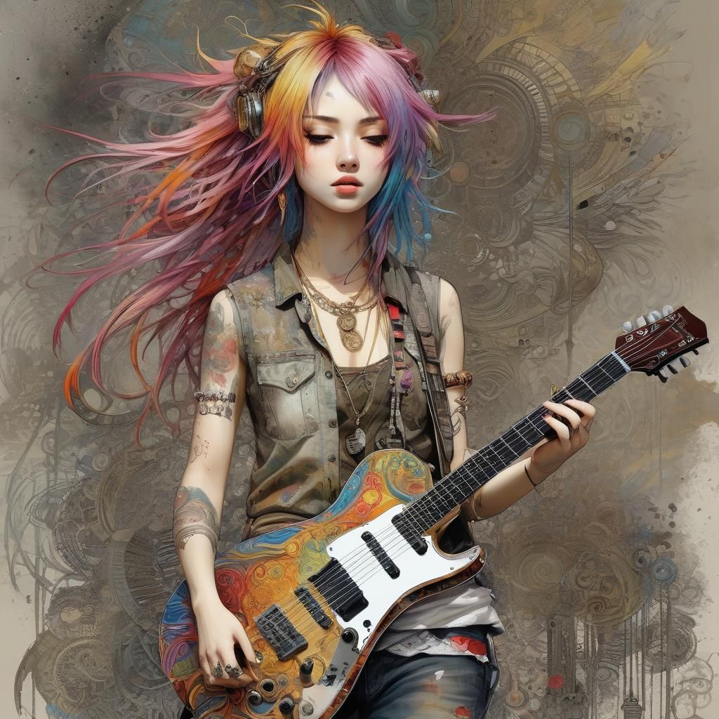 Punk Rock Girl - AI Generated Artwork - NightCafe Creator