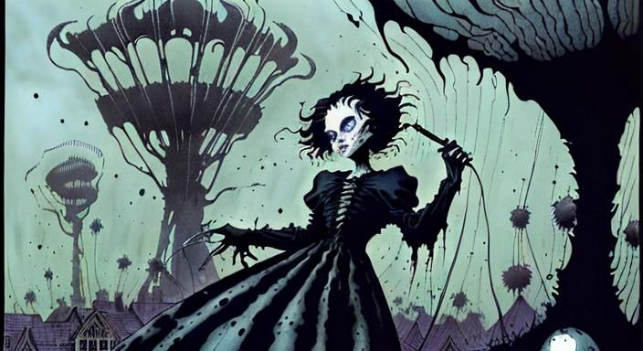 (Airwave:1.3) epic ink splatter masterpiece by Byous Charles Vess Gris ...