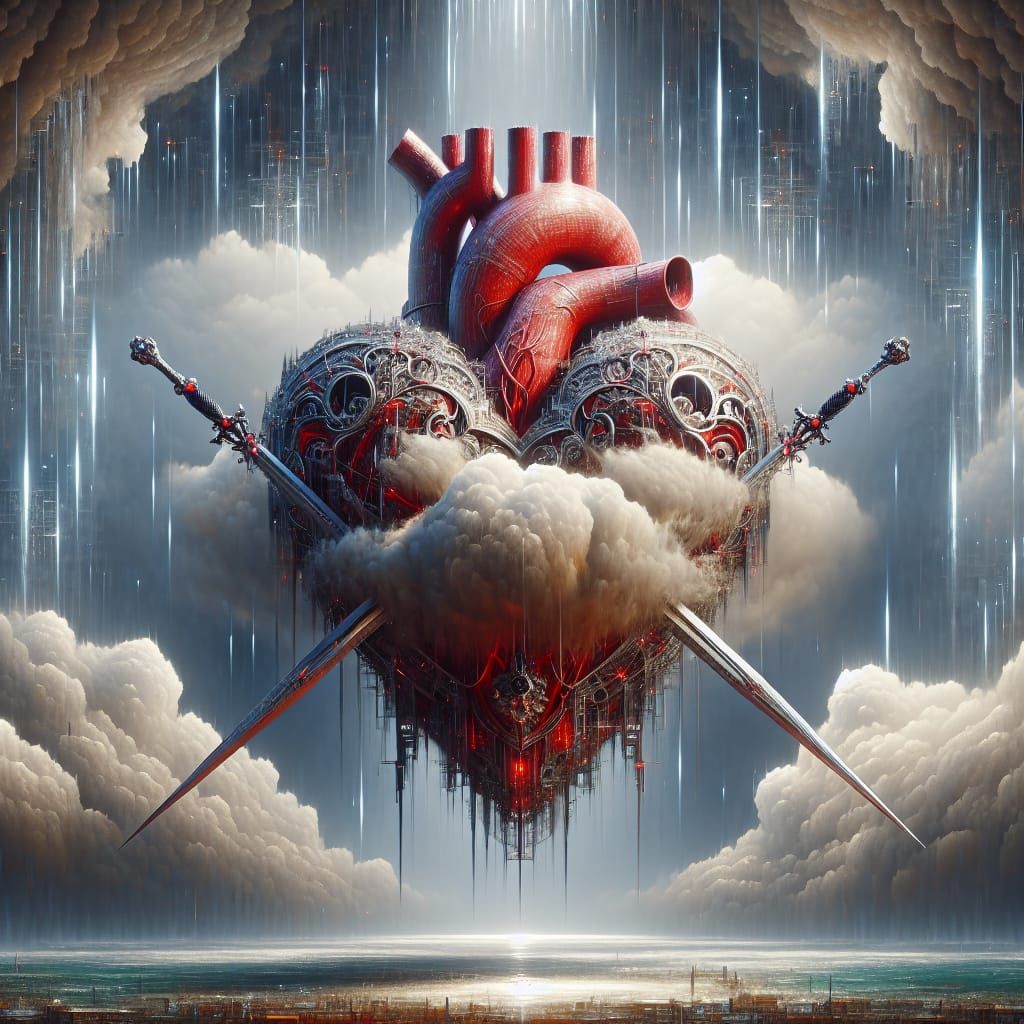 sword through heart - AI Generated Artwork - NightCafe Creator