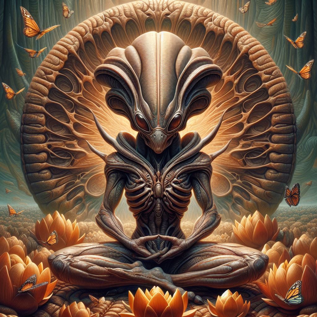 Alien meditation - AI Generated Artwork - NightCafe Creator