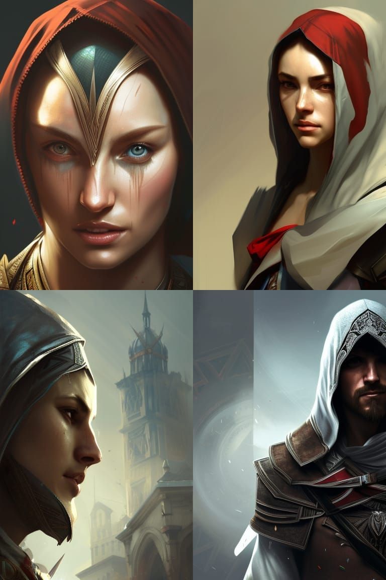 Assassin Creed head and shoulders portrait, 8k resolution concept art ...