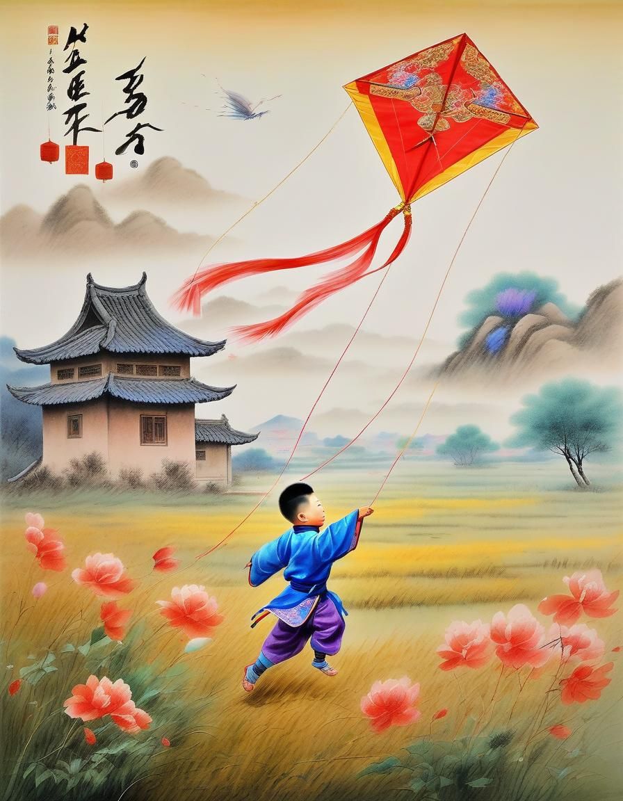 221 BCE kite flying - AI Generated Artwork - NightCafe Creator