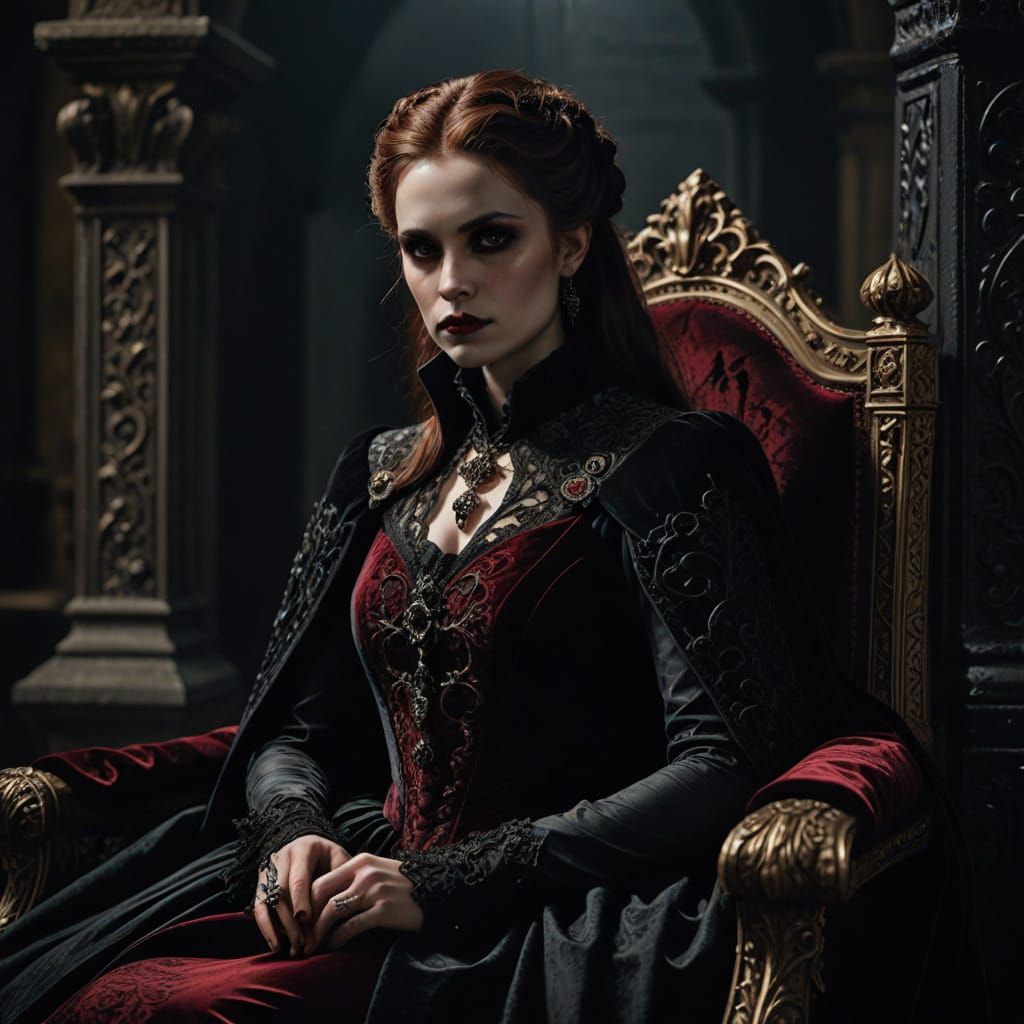 Vampire Queen in Gothic Splendor - AI Art