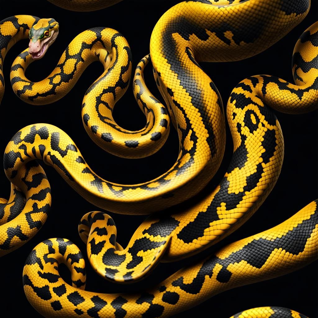 Bright Yellow ball python - AI Generated Artwork - NightCafe Creator