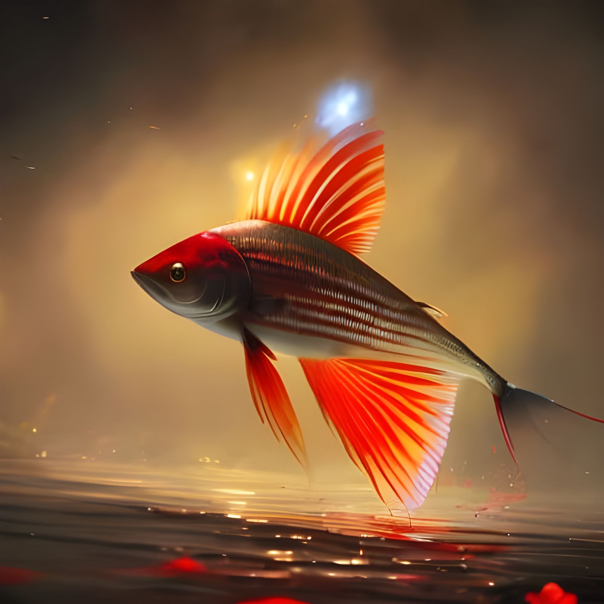 red swordtail fish : r/nightcafe
