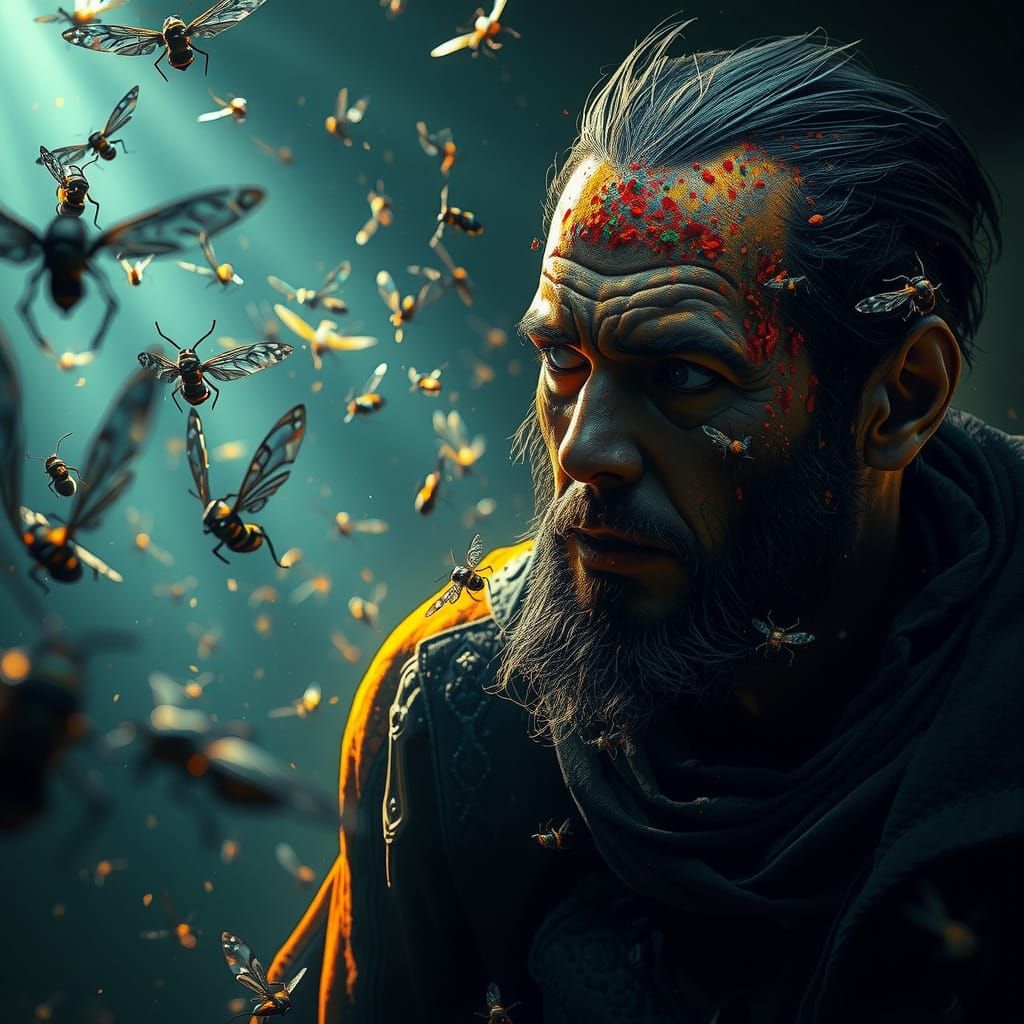 man attacked by a swarm of bugs - Man Emerges from Shadows ...