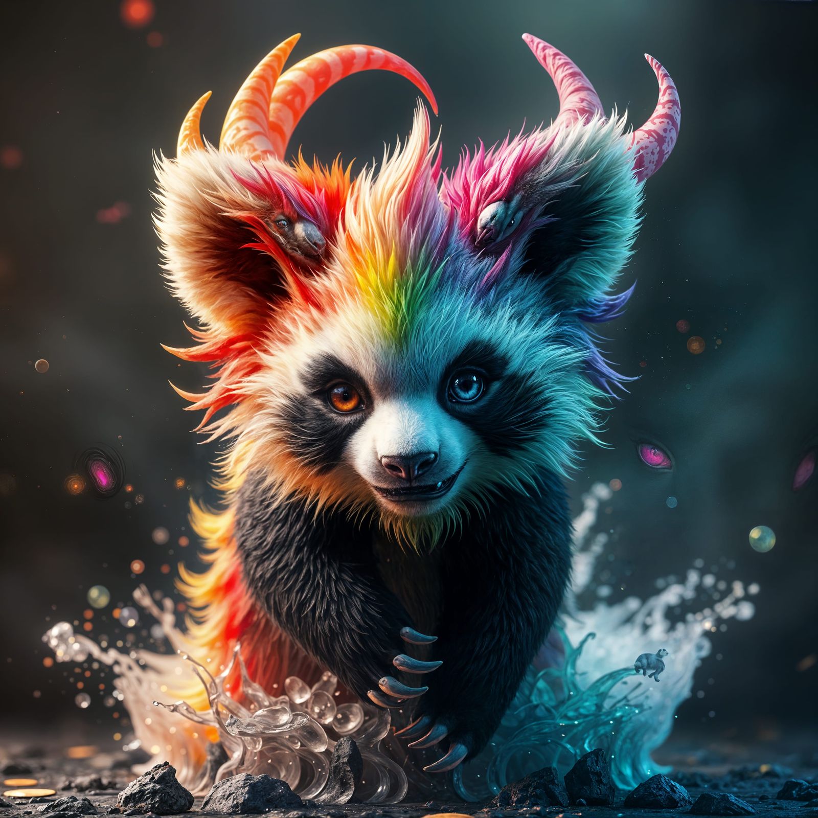 Half panda Half rainbow - Fantastical Panda Rainbow Hybrid ...