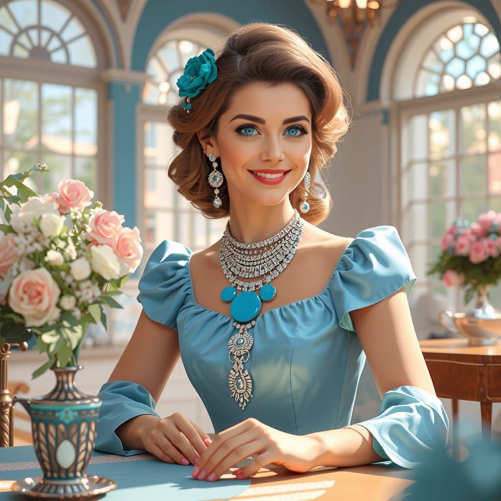 Smiling Woman in a Bright Room - Ethereal Woman in a Sunlit ...