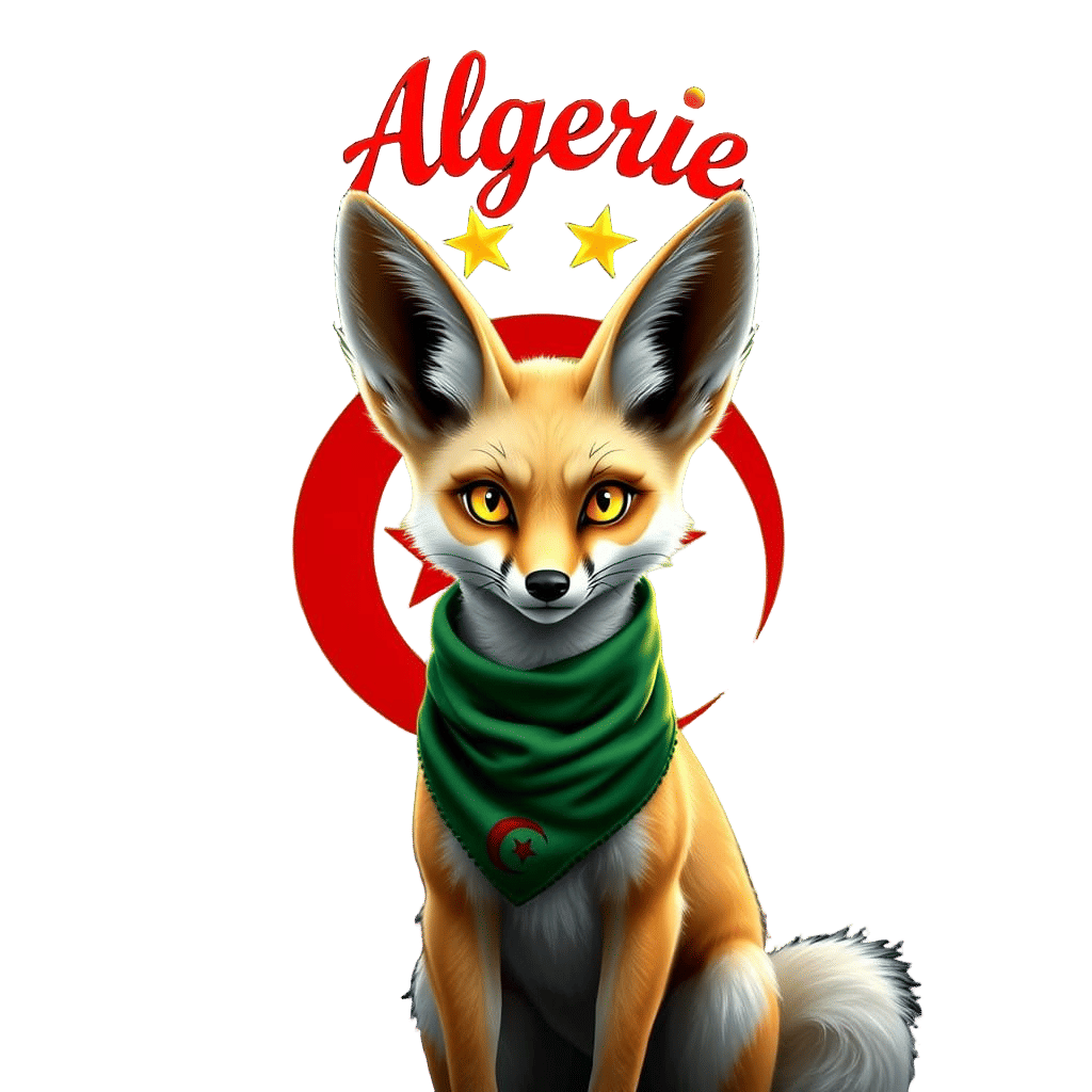 Algerian Football Team Logo Featuring Majestic Fen... - AI Art