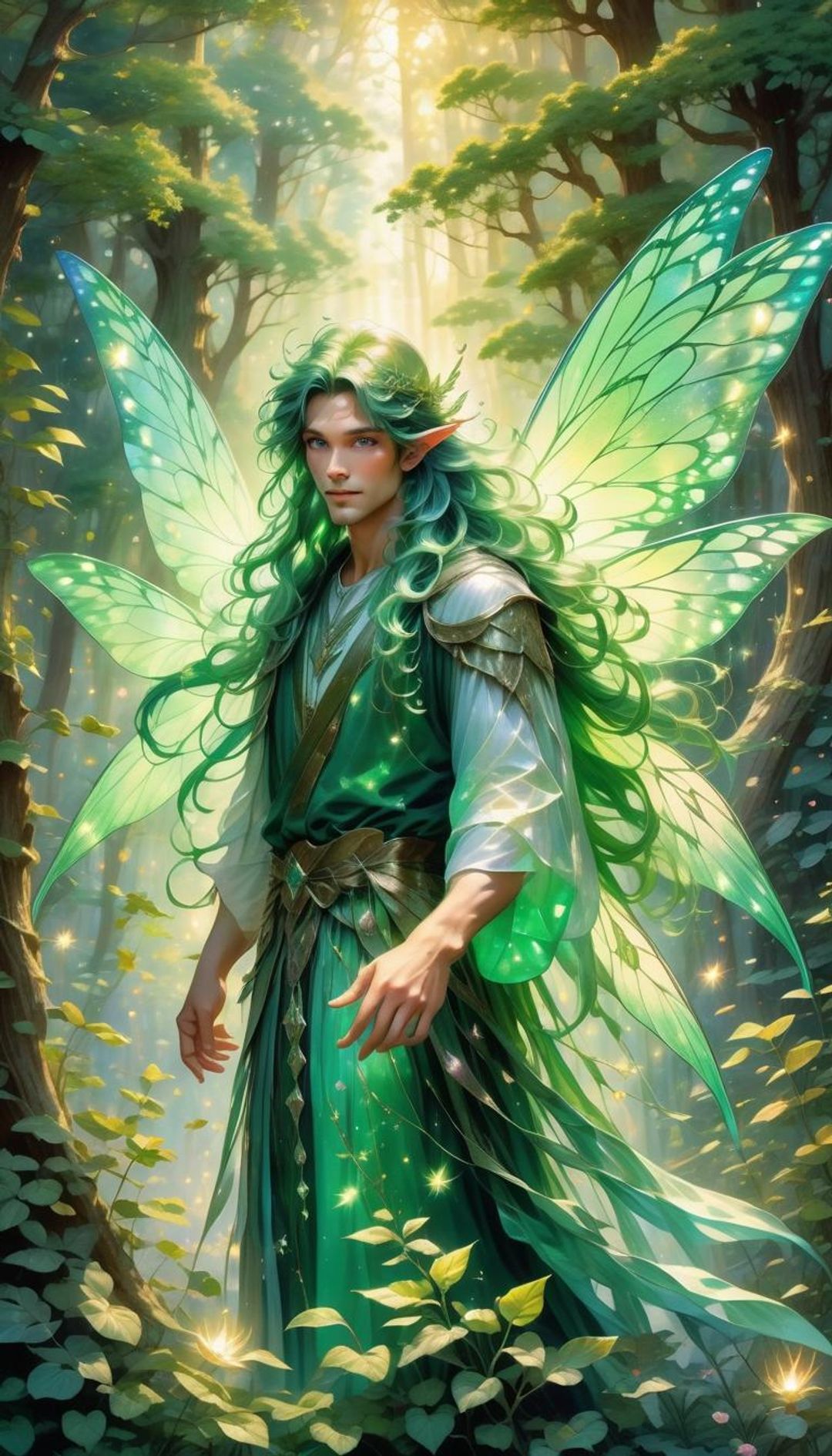 An underwater city inhabited by merfolk and sea creatures, illuminated ...