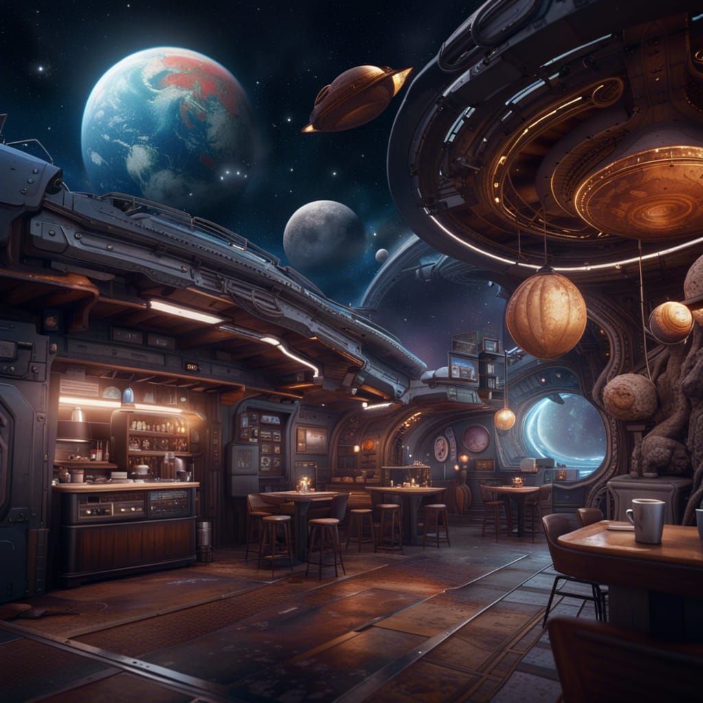 Even in space people still need coffee - AI Generated Artwork ...