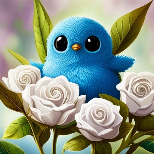 Blue birdy - AI Generated Artwork - NightCafe Creator