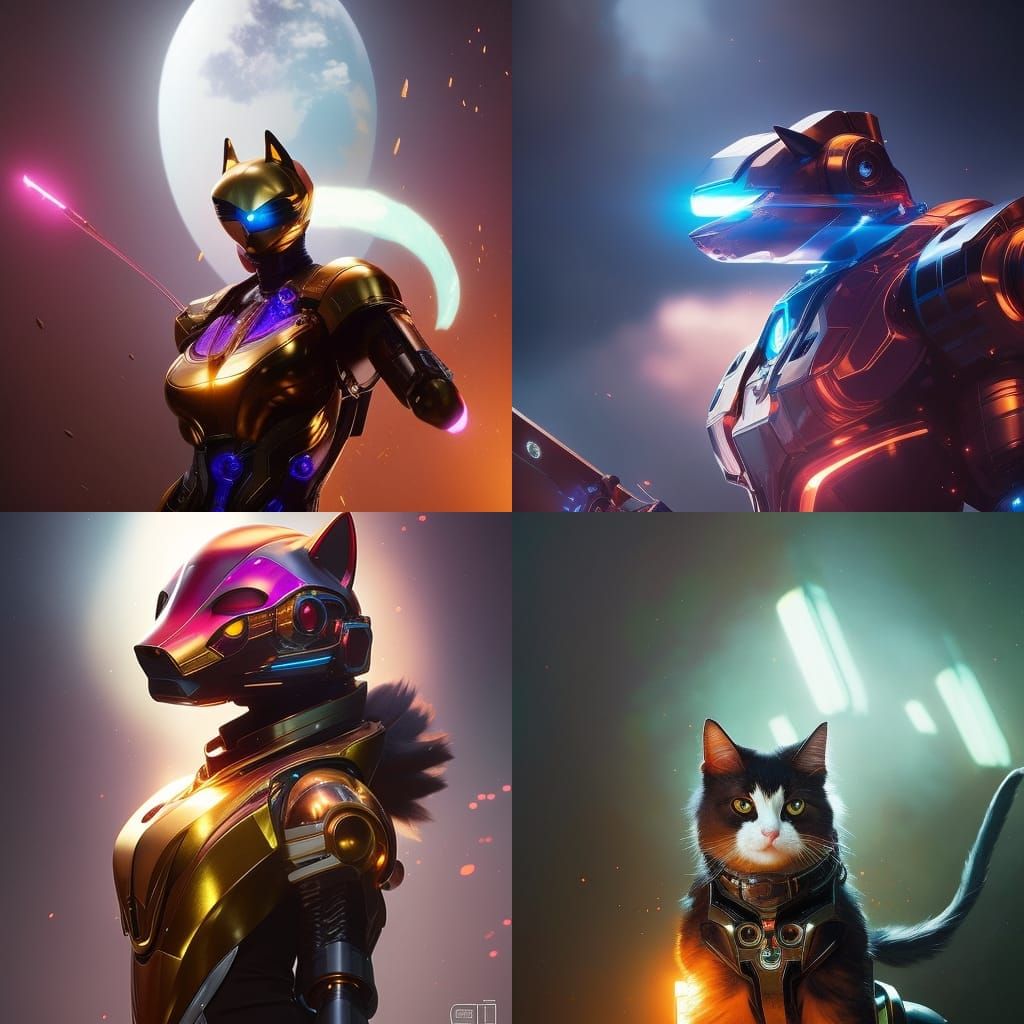 Amazing pet robot cat, inorganic, portrait, 8k resolution concept art ...