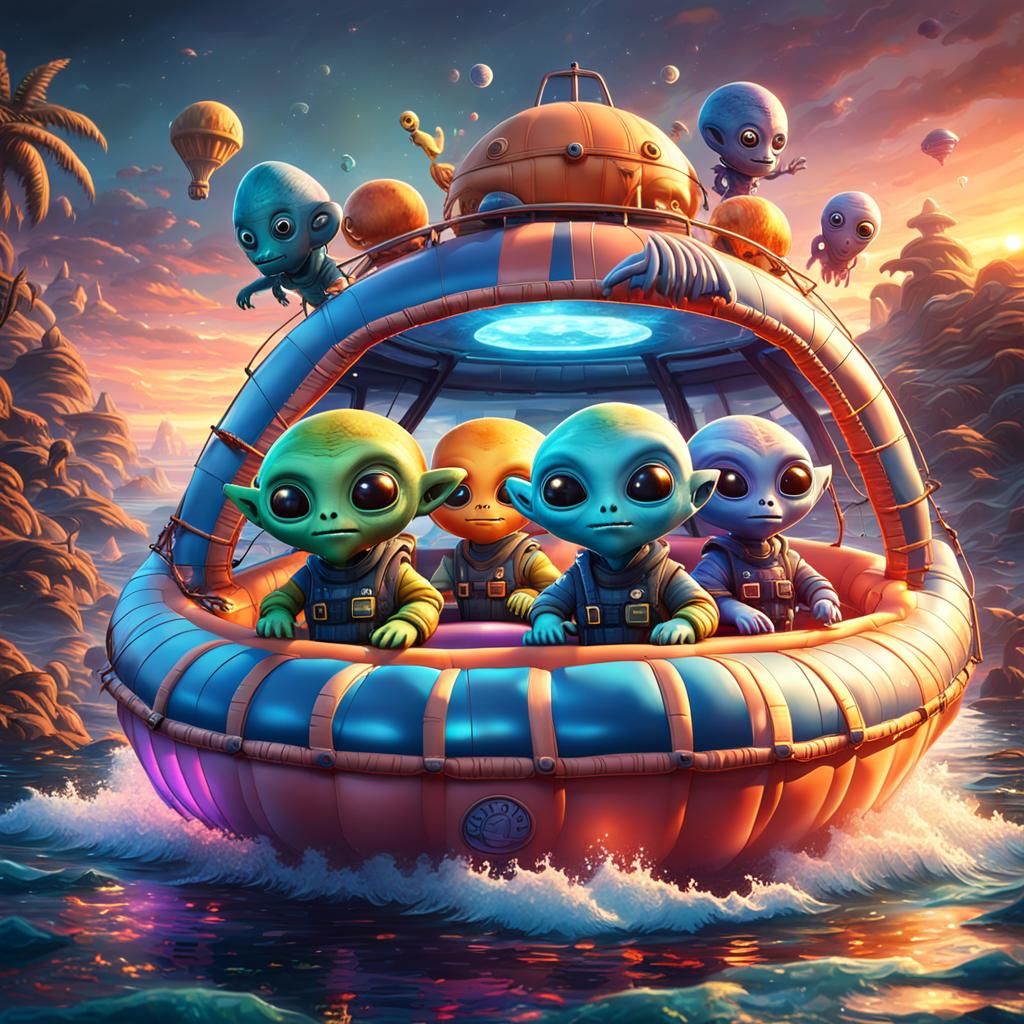 Alien boys enjoying their vacations - AI Generated Artwork - NightCafe ...