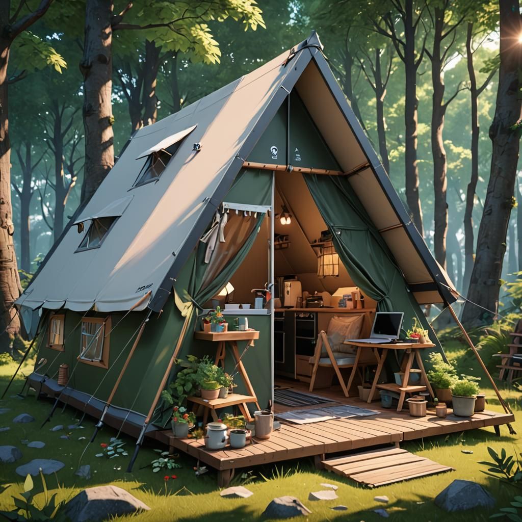 pixie core a-frame house tent camper - AI Generated Artwork - NightCafe ...