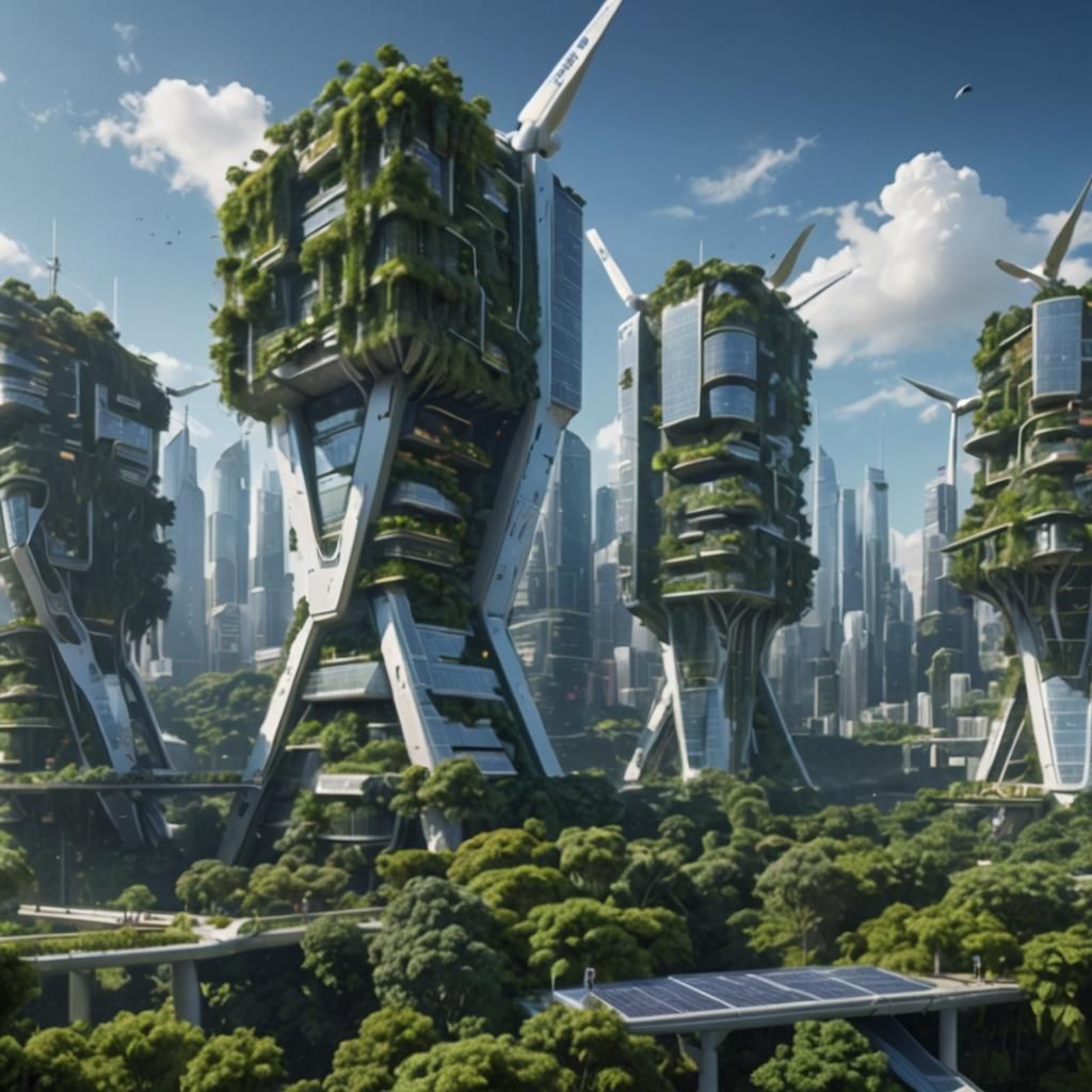 futuristic, greenery, landscape - AI Generated Artwork - NightCafe Creator